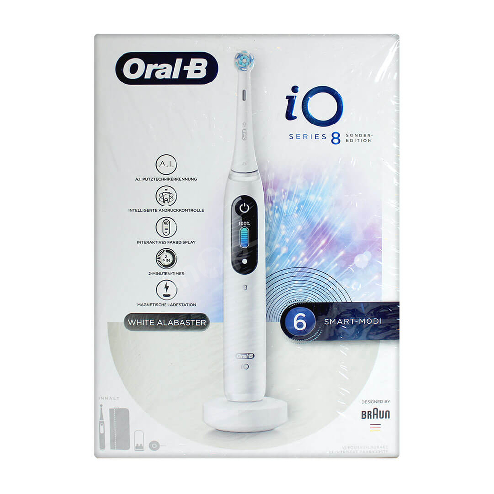 ORAL-B iO 8 White Alabaster Special Edition szczoteczka elektryczna magnetyczna z kosmetyczką ...